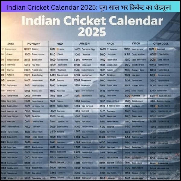 Indian Cricket Calendar 2025: पूरा साल भर क्रिकेट का शेड्यूल| - Paisa ...